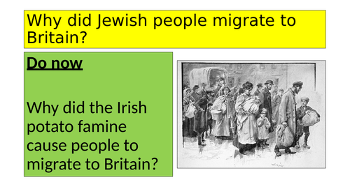 AQA GCSE Migration Jewish migration | Teaching Resources
