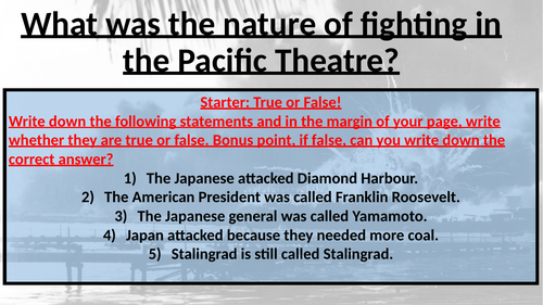 The Pacific Theatre WW2 | Teaching Resources