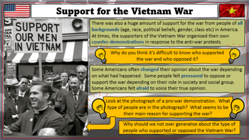 Vietnam War - Support in America - USA Conflict Home & Abroad - GCSE ...
