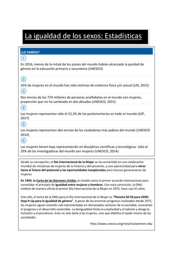 La igualdad de los sexos_La mujer en el mundo laboral | Teaching Resources