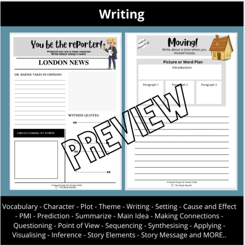 STREET CHILD by Berlie Doherty NOVEL STUDY and Literacy Unit | Teaching ...