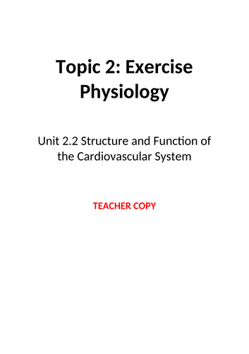 IB SEHS Topic 2 Exercise Physiology | Teaching Resources
