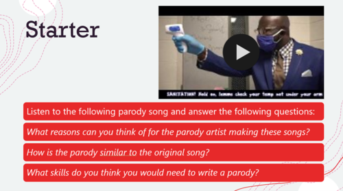 Easy Music Cover Work - Parody Music | Teaching Resources