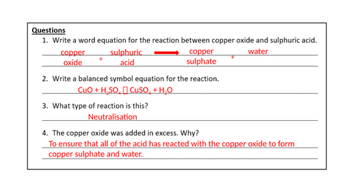 Making Soluble Salts Required Practical Sheet | Teaching Resources