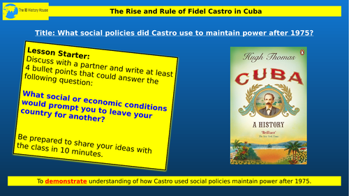 IB History - Castro's Social Policy | Teaching Resources