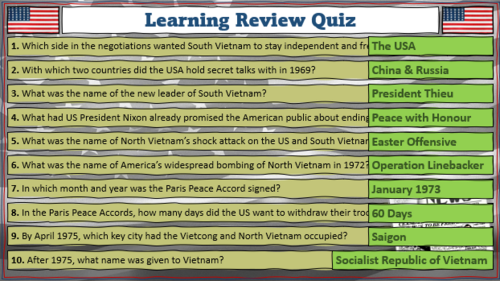 Paris Peace Accords 1973 - Vietnam - USA Conflict Home & Abroad ...
