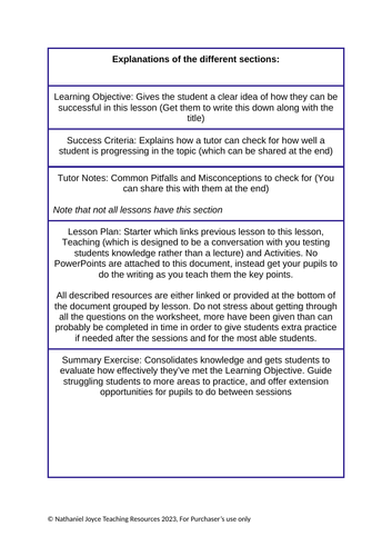 GCSE Sci/Bio - Genetics Tutoring Plan | Teaching Resources