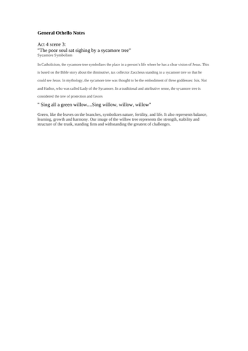 A* Othello notes A LEVEL ENGLISH LIT | Teaching Resources
