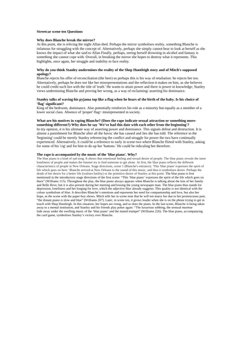 A* notes and essays for A Streetcar Named Desire (AQA, English Lit ...