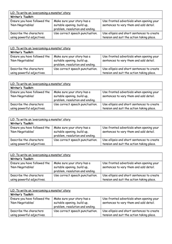 'Beowulf’ - Overcoming a Monster Story - Talk for Writing Style English ...