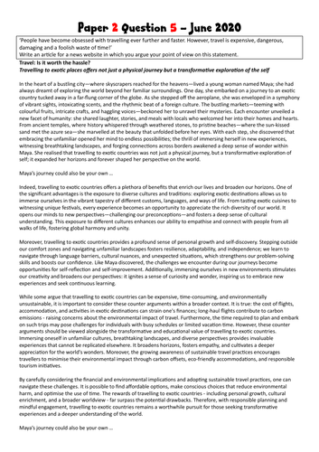 Paper 2 Question 5 Grade 9 exemplar (June 2020) | Teaching Resources