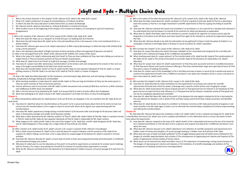 Jekyll and Hyde | Teaching Resources
