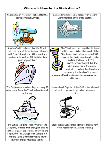 3. Who was to Blame for the Titanic? | Teaching Resources