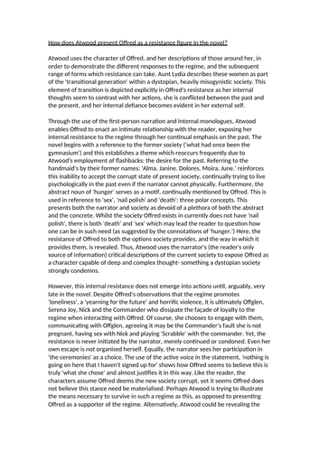 FULL MARK ESSAYS ON THE HANDMAID'S TALE (A*, AQA, ENGLISH LIT ...