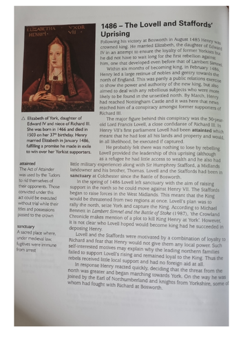 The Lovell and Stafford Rebellion | Teaching Resources