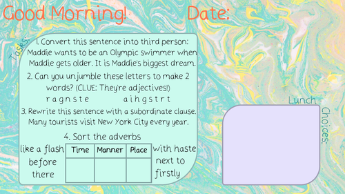 Year 4 Spring 1 SPaG Morning Slides | Teaching Resources