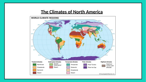 North America Climate Atlas Worksheets, Maps and Resorces | Teaching ...