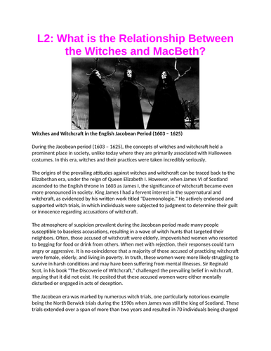 Macbeth Witches | Teaching Resources