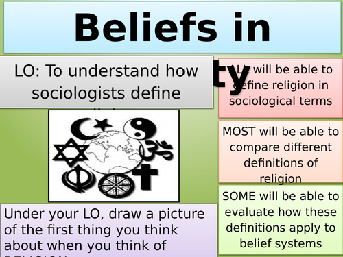 Beliefs in Society - Definitions of Religion | Teaching Resources