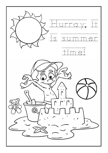 Holiday Colouring and Writing Fun | Teaching Resources