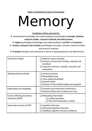 Student Friendly Specification Bundle | Teaching Resources