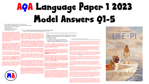 AQA English language paper 1 2023 - model answers | Teaching Resources