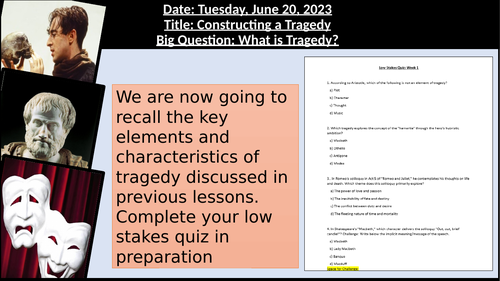 A Level: Constructing a Tragedy | Teaching Resources