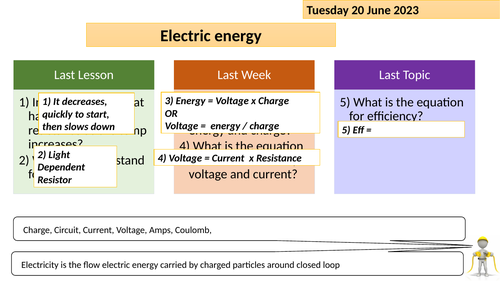 9-1 Electricity topic EdExcel Combined Science | Teaching Resources