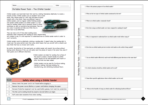 Woodwork Lessons - Set 6 - Power Tools | Teaching Resources