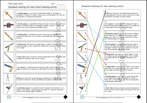 Woodwork Lessons - Set 7 Marking Out Tools | Teaching Resources
