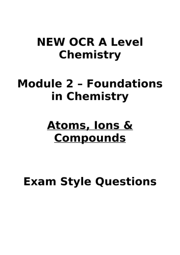 OCR A level Chemistry 2.1.2 Compounds, formulae and equations Lesson ... OCR A level Chemistry 2.1.2 Compounds, formulae and equations Lesson ...
