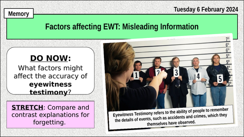 A-Level Psychology - MISLEADING QUESTION: FACTORS AFFECTING EYEWITNESS ...