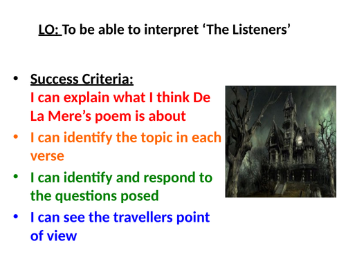The listeners by Walter De La Mere Poetry Unit | Teaching Resources