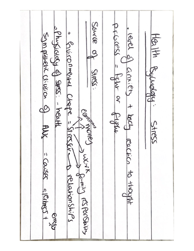 Psychology - Health Stress | Teaching Resources