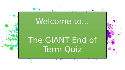 Giant General Knowledge Quiz | End of Year | End of Term | Last Lesson ...