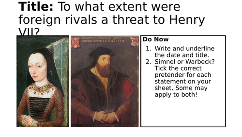 Tudor Rebellions DS1: To what extent were foreign rivals a threat to ...