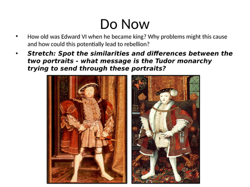 Tudor Rebellions DS3: Introducing Edward VI | Teaching Resources