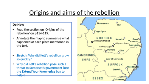 Tudor Rebellions DS3: Aims of Kett's rebellion | Teaching Resources
