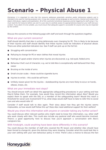 Safeguarding scenario - physical abuse | Teaching Resources