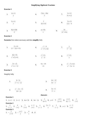 Algebra Set 1 10 worksheets | Teaching Resources