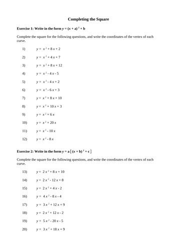 Algebra Set 1 10 worksheets | Teaching Resources