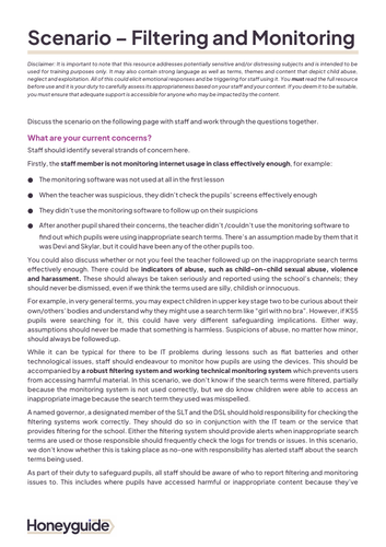 Safeguarding scenario - filtering and monitoring | Teaching Resources