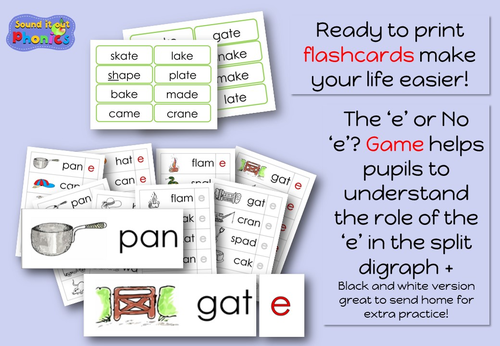 a-e Split Digraph Phonic Worksheets and GAME | Teaching Resources