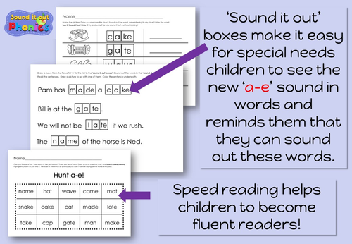 a-e Split Digraph Phonic Worksheets and GAME | Teaching Resources