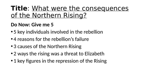 Tudor Rebellions DS4: What were the consequences of the Northern Rising ...
