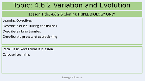 4.6.2 Variation and evolution (Including Triple Content) | Teaching ...