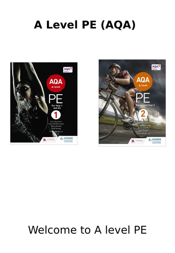 AQA A level PE taster lesson for induction | Teaching Resources
