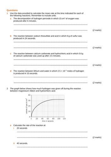 OCR A level Chemistry 3.2.2. Reaction Rates | Teaching Resources