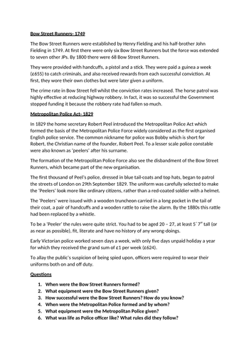 Jack the Ripper and Police Force | Teaching Resources