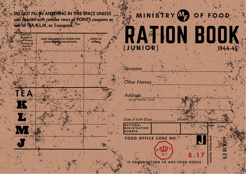 WW2 Ration Book and Recipes | Teaching Resources